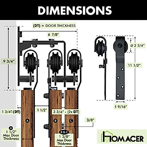 Homacer Soft Close Mechanism Hole-Free Version, Spring Buffer Damper for Sliding Barn Door Hardware Remission, Set of 2PCs