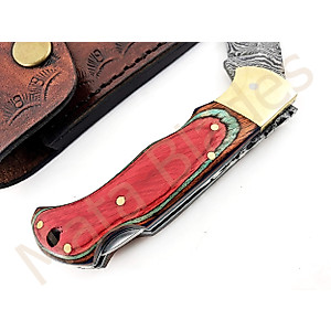 MATA BLADES 6.75 INCH MB0018 Handmade Damascus Folding Hunting Knife
