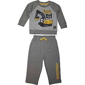 John Deere baby boys Set Sweatpants, Heather Grey, 18 Months US