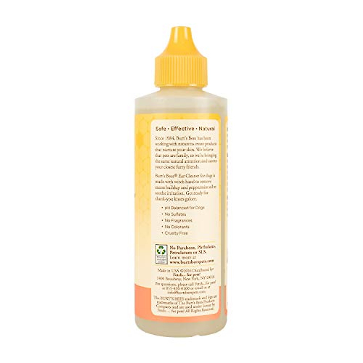 Burt's Bees for Pets Natural Ear Cleaner with Peppermint and Witch Hazel | Effective & Gentle Dog Ear Cleaning Solution for All Dogs And Puppies | Made in USA, 4 Oz