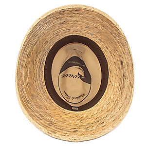 Rising Phoenix Industries Palm Leaf Straw Trilby Wide Brim Fedora Golf Sun Hat for Men or Women, UV UPF Protection Natural