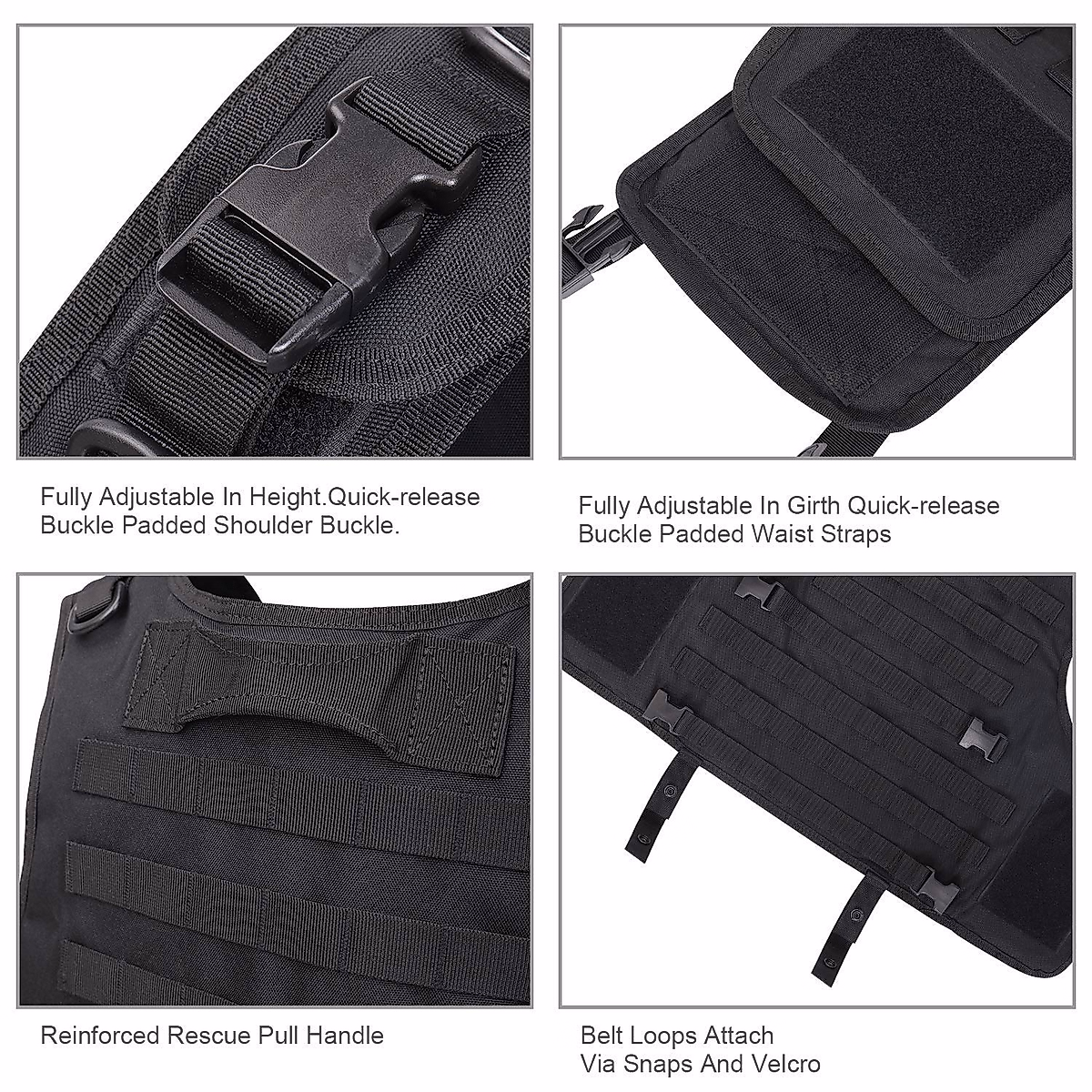 GZ XINXING Black Tactical Airsoft Paintball Vest (Black)