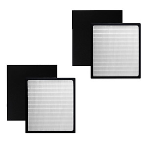 Hedday Air Purifier Filter D Compatible with Idylis IAP-10-280,1AP10280, AC-2118, AC-2123,Replace for IAF-H-100D(2 HEPA Filters & 2 Carbon Filters)