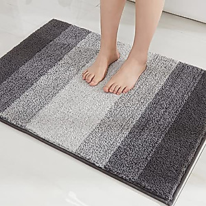 Vodiver Premium Bathroom Rugs Mat, Bath Mats for Bathroom Non Slip, Ultra Soft Washable and Super Absorbent Bath Rugs for Tub, Shower(20x32, Gray).