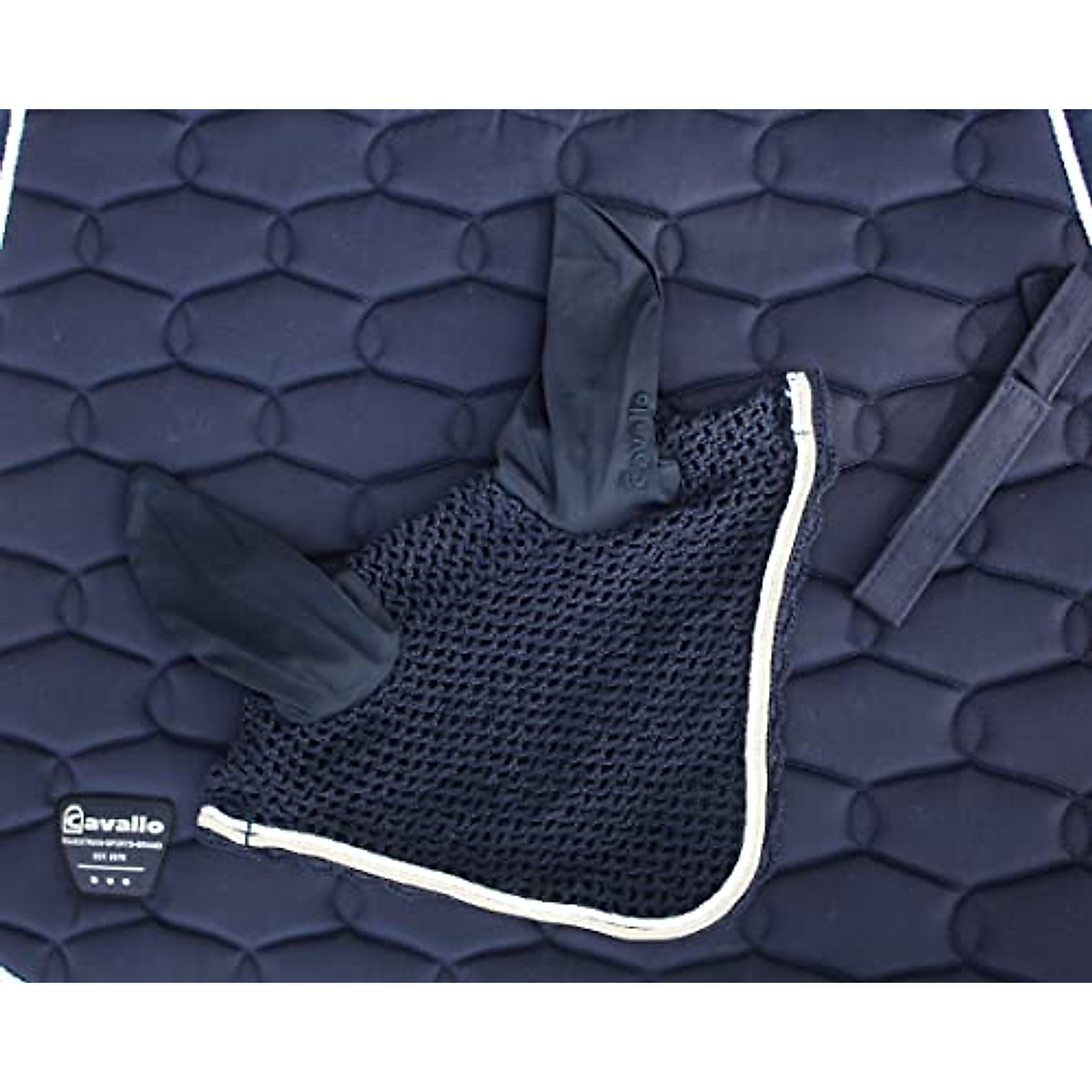 Tack Shack of Ocala Cavallo Halima Eventing/All Purpose Saddle Pad with Matching Hanne Fly Bonnet, Saddle Pads for Horses, Saddle Pad, Saddle Towel, Fly Bonnet, Fly Bonnet for Horses, Pet Supplies