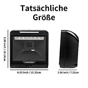 Yanzeo YS868 Laser Flatbed Desktop Omnidirectional Bar Code Reader High Speed Automatic 1D Laser Barcode Scanner Image