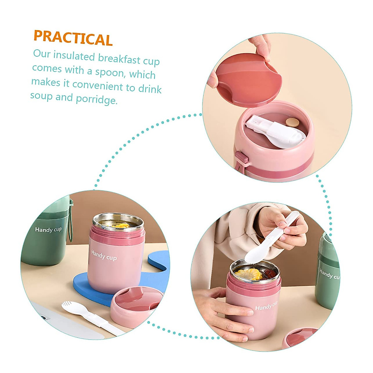 Zerodeko 5pcs mini breakfast cup kids insulated water bottle vacuum insulated water bottle insulated soup insulated breakfast cup insulated food jar portable Warming Soup child