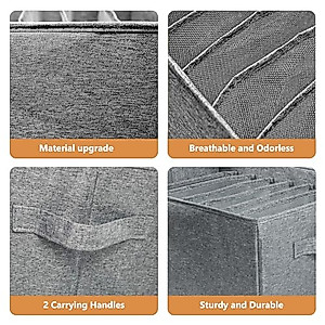 Jeans & Pants Organizer - Foldable Closet Storage with Handles, 4 Pack (2 x 6-Grids + 2 x 7-Grids) for Jeans, Pants, Thin Coat, Jackets