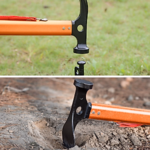 Azarxis Tent Stake Mallet Tark Peg Puller Hammer Nail Remover for Outdoor Camping Gardening Backpacking Hiking Lightweight Portable with Carry Bag (Black - Carbon Steel Head + Aluminum Handle)