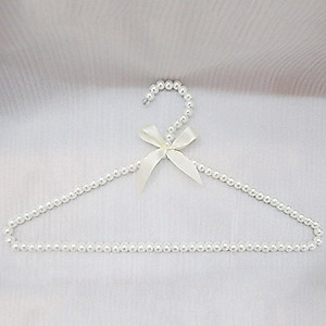 10 Pack Pearl Beads Metal Elegant Clothes Hangers Standard Hangers (White)