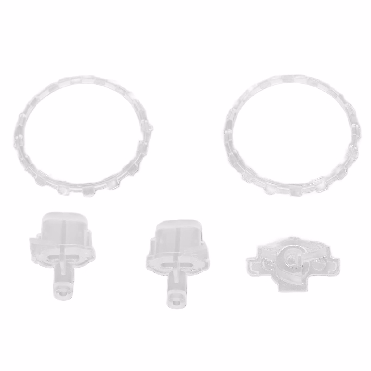 Yoidesu Game Controller Buttons, Replacement Buttons L2 R2 Full Buttons Set Replacement Repair Kit for Game Controller(Transparent White)