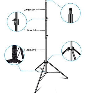 SLOW DOLPHIN Photo Video Studio 20ft (Wide) x 10ft (Tall) Heavy Duty Adjustable Width & Length Photography Backdrop Stand Background Support System Kit with Spring Clamps, Backdrop Clips, Carry Bag