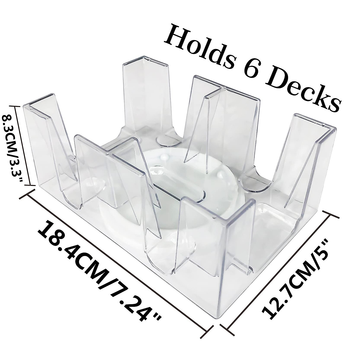 Yuanhe Canasta Playing Card Holder - 6 Deck Revolving Card Tray for Kids & Adults,Rotating Cards Holder for Poker, Canasta, Hand & Foot, Rummy,Go Fish,UNO Games