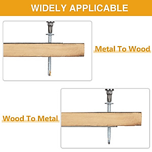 KURUI Self Tapping Screws for Metal Assortment Kit, 350PCs #8 Galvanized Phillips Sheet Metal Screws, Carbon Steel Truss Head Self Drilling Screws for Metal in 5 Sizes (1/2, 3/4, 1-1/4, 1in, 2in)