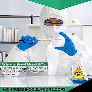 Edu-Labs Reusable Inoculating Loop with Unique Replaceable Nichrome Needle Tip Inoculation Rings Inoculation Rod for Lab (Replaceable Loops with Handle)