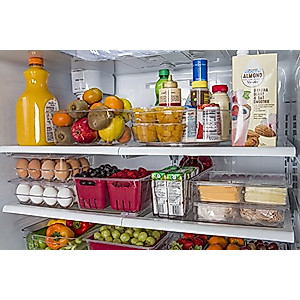 Kitchen Spaces KSDB12-AMZ Compact Deli Bins Stackable Food Storage Organizer for Fridge, Freezer, and Pantry, 8.7" x 3.5" x 6.8", Clear