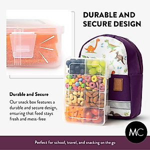 Mothercould Snack Box Set for Kids - 8 Compartments, Reusable Snack Solution with 100 Dissolvable Labels | Easy to Clean, Dishwasher Safe, BPA-Free, Food Grade, Durable and Secure Design (2 Pack)