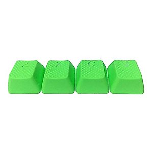 Rubber Gaming Backlit Keycaps Set - 4 Keys for Z, X, C, V, Cherry MX Mechanical Keyboards Compatible OEM (Neon Green)