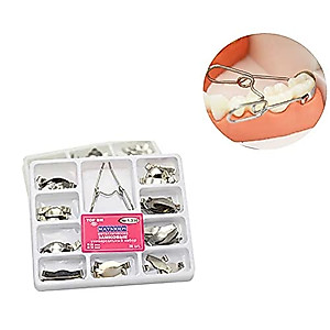 Dental Matrix with Springclip No.1.330 Sectional Contoured Metal Matrices Full kit for Teeth Replacement Dentsit Tools(36pcs)