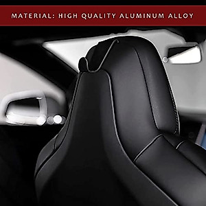 CoolKo Tesla Aluminum Alloy Hooks Seat Headrest Bag Holder Garment Clothes Coat Hangers - Model S X 3 Y (Set of 2)