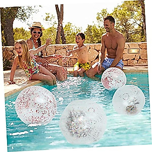 Abaodam 1 Set Inflatable Beach Ball Toys for Bath Toys for Kids Bath Toys Confetti Beach Ball Sequin Beach Ball Water Balls Decorative Beach Ball Kids Ball Water Toy Bulk