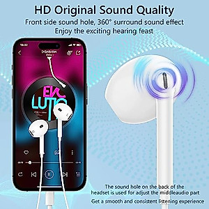2 Pack-Apple Earbuds/iPhone Headphones/Wired Earphones/Lightning Headsets[Apple MFi Certified](Built-in Microphone & Volume Control) Compatible with iPhone 14/13/12/11/XS/X/8/7 Support All iOS System