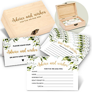 STOFINITY Advice and Wishes for The Mr and Mrs - Wedding Advice Cards for Bridal Shower Decorations, Bridal Shower Advice Cards for Bride and Groom, Bridal Shower Games Advice and Well Wishes Box