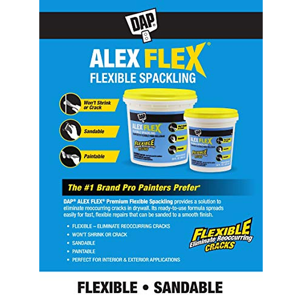 DAP INC 18742 Alex Flex PT Spackling, No Size, White