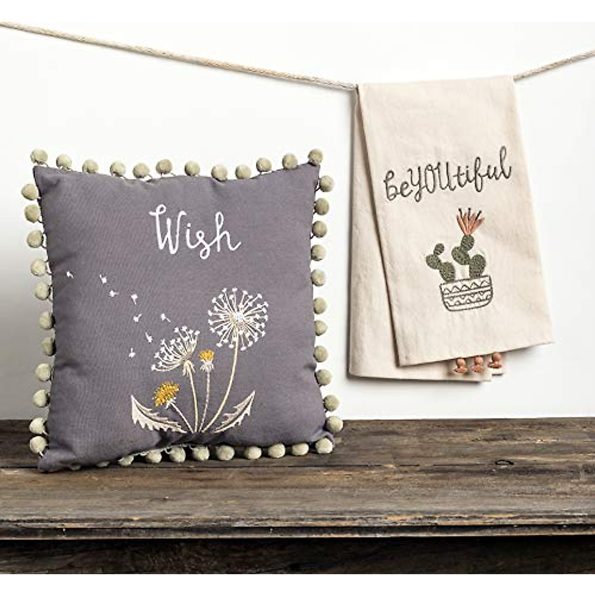 Primitives by Kathy Home Décor Pillow, 1 Count (Pack of 1), Gray