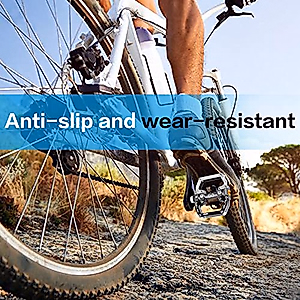 MTB/Road Bike Pedals Aluminium Alloy Bicycle Pedals Mountain Bike Pedals 9/16" Sealed Bearing Platform for BMX MTB Bike (Black Silver)