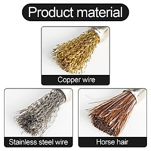 9pcs Scratch Brush Pen Set, Stainless Steel/Brass/Bristles Pen Style Prep Sanding Brush,Removing Corrosion and Rust, Electrical Circuit Boards and so on