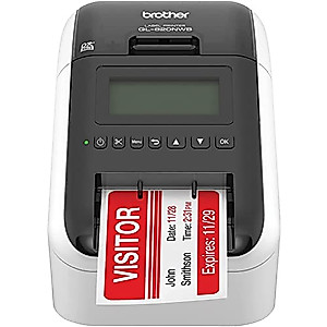 Brother QL-820NWB Professional Ultra Flexible Label Printer, White - WiFi, Ethernet and Bluetooth Connectivity - 110 Labels Per Minute, 300 x 600 dpi, LCD Display, Auto Cut, CBMOUN Printer Cable
