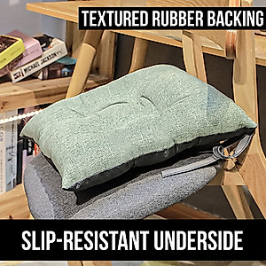 NINE GAD Chair Cushions for Dining Chairs 6 Pack - Cojines para Sillas De Comedor, Pads Set of 6, Non Skid Kitchen Sofa Office Room Decor (Green), 16 Inches