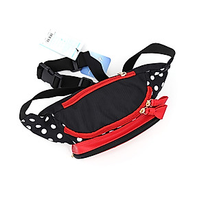 Minnie Ribbon Travel Bow Fanny Pack Crossbody Chest Waist Bum Sling Hip Belt Weekender Bag Cute Mouse Ear Faux Leather Purse Accessories Gift for Women Adult, Officially Licensed (Large)