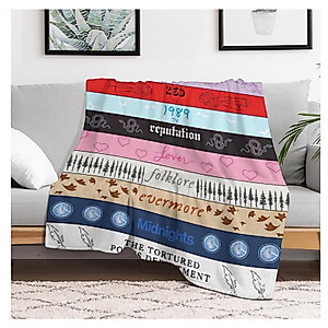 Music Fans Blanket Soft Flannel Concert Blanket Singer Music Album Throw Blanket 1989 Pink Red (40"x50", Album)