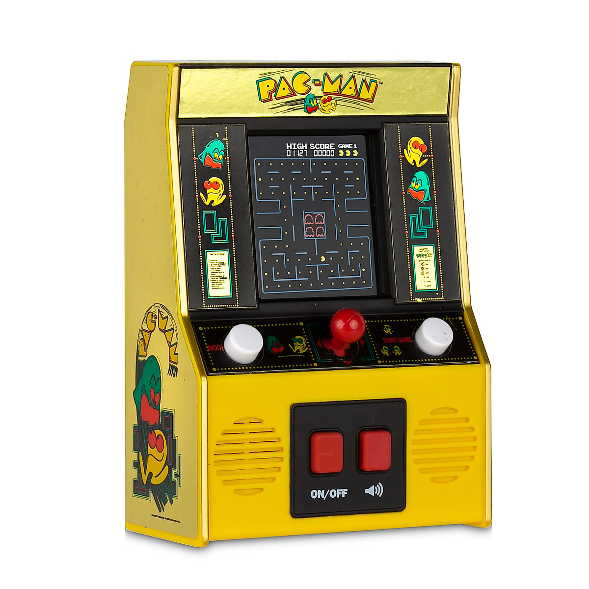 Basic Fun Arcade Classics - Pac-Man Color LCD Retro Mini Arcade Game, 2 Players, Yellow