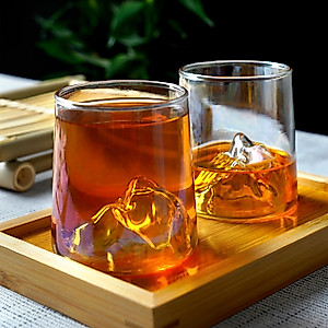 INTOWALK Old whisky glass (set of 2) 8 ounces mountain crystal glass, scotch whisky glass, cocktail, gifts for men, father, husband, boyfriend