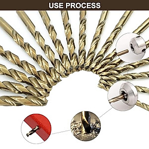 BeHappy Cobalt Drill Bit Set, 115Pcs M35 High Speed Steel Drill Bits, Twist Jobber Metal Drill Bit Set for Hardened Steel, Cast Iron, Plastic, Wood, Indexed Storage Case, 1/16"-1/2", A-Z, 1-60 Amber