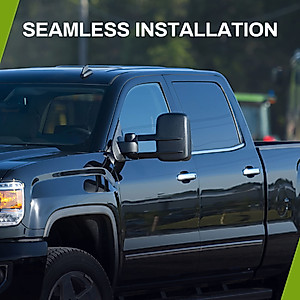 AUTOSAVER88 Towing Mirrors Compatible with 2003-2007 Chevy Silverado GMC Sierra 1500 2500 HD 3500, Power Heated Side View Tow Mirrors for Tahoe Suburban Avalanche Yukon with Arrow Turn Signal Light