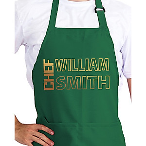 Customizable Chef Apron, Father Christmas Gift, Personalized Mens Gifts Ideas, Grilling Gifts for Men, Apron for Cooking Gift, Customizable Men and Women Chef Apron, BBQ Gifts for Men, Made in USA