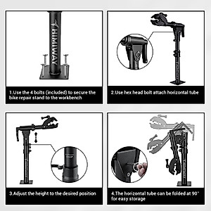 Himiway Bike Repair Stand, Bench Mount Bike Stand E-Bike Repair Workstand, Adjustable Quick Release Bicycle Maintenance Rack Bike Clamp Workbench Work Stands for Road Mountain Bike