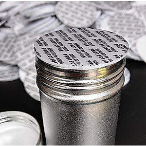 100 PCS (Diameter 1inch) Self Adhesive Pressure Sensitive Gasket Press Seal Cap Liners Foam Seal Safety Tamper Seals Aluminum Foil Gasket Waterproof Sealing Film for Jar Bottle Vial Container