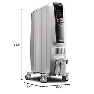 De'Longhi Dragon Digital Oil Filled Radiator Heater, 1500W Electric Space Heater for indoor use, programmable timer, Energy Saving, full room heater with safety features TRD40615E