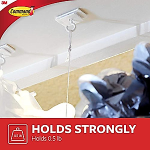 Command 17008-ES Ceiling 9 Hooks, 12 Foam Strips per, White