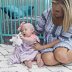 Custom Catch New Baby Gift for Girl - Personalized Blanket with Name - Newborn or Infant, Purple