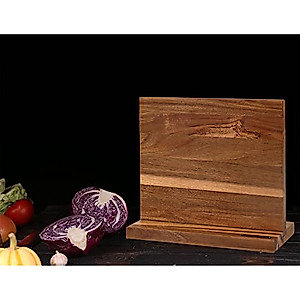 YOUSUNLONG Magnetic Knife Block - Magnetic Knife Holder - Magnetic Knife Stand - Double Sided Magnetic Acacia Wood - Holds 10 inch knives - Large Cutlery Display Stand and Storage Rack