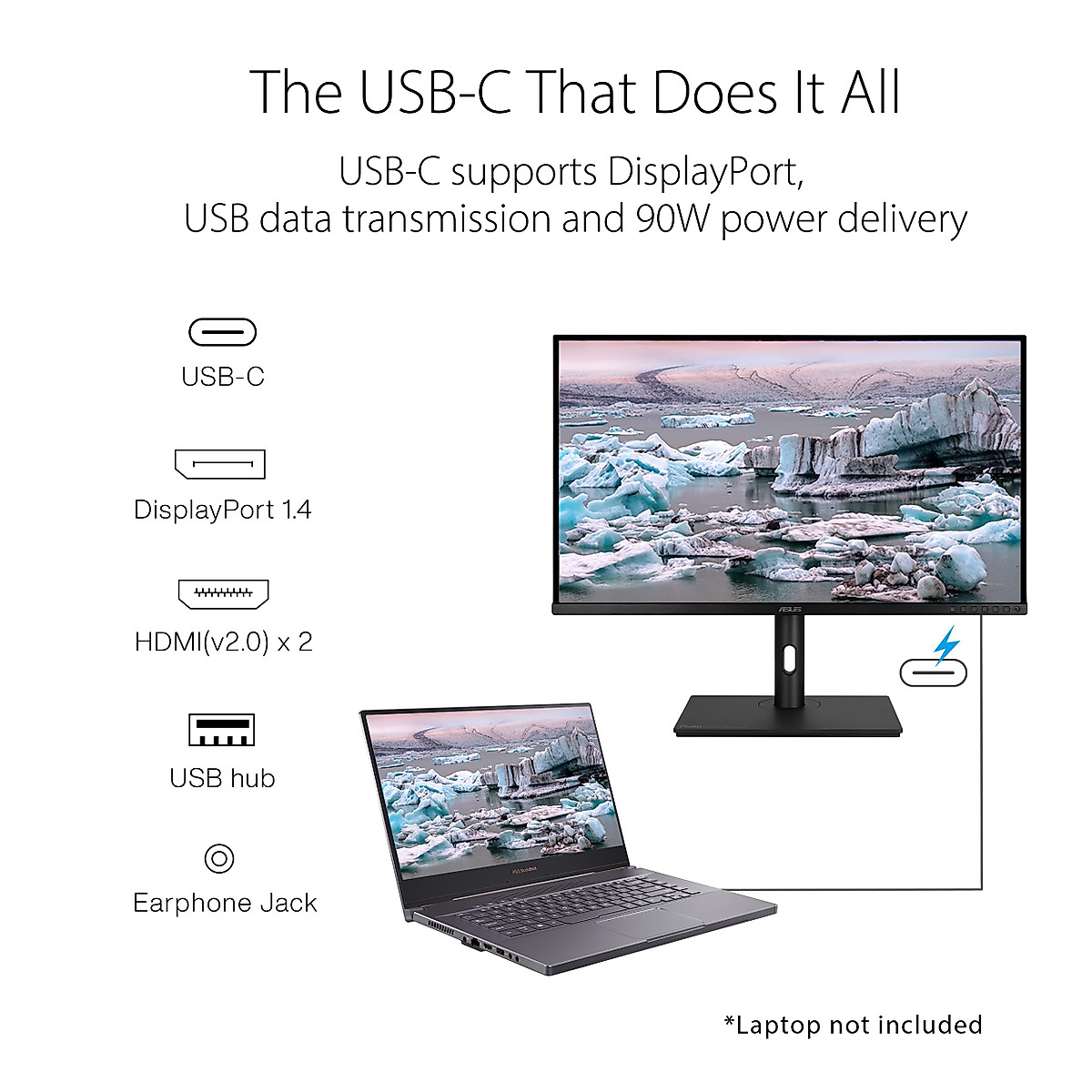 ASUS ProArt Display 32” 1440P Monitor (PA328CGV) - IPS, 165Hz, 95% DCI-P3, 100% sRGB/Rec.709, ΔE < 2, Calman Verified, USB-C Power Delivery, HDMI, USB 3.1 Hub, Compatible With Laptop & Mac Monitor