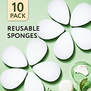 Impresa [10 Pack] Facial Sponges for Cleansing and Exfoliating - Natural Facial Scrubber Exfoliator for Your Skincare Routine, Made from Recycled Materials - Made in USA