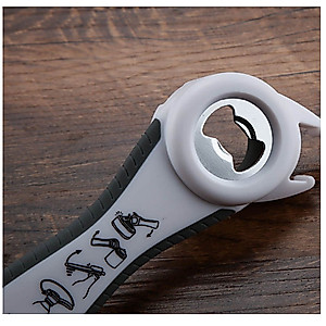 5 in 1 Lids off Jar Opener, Bottle Opener, Ideal For Women, Kids, Seniors - for Multipurpose Kitchen Tool, Easy open. White