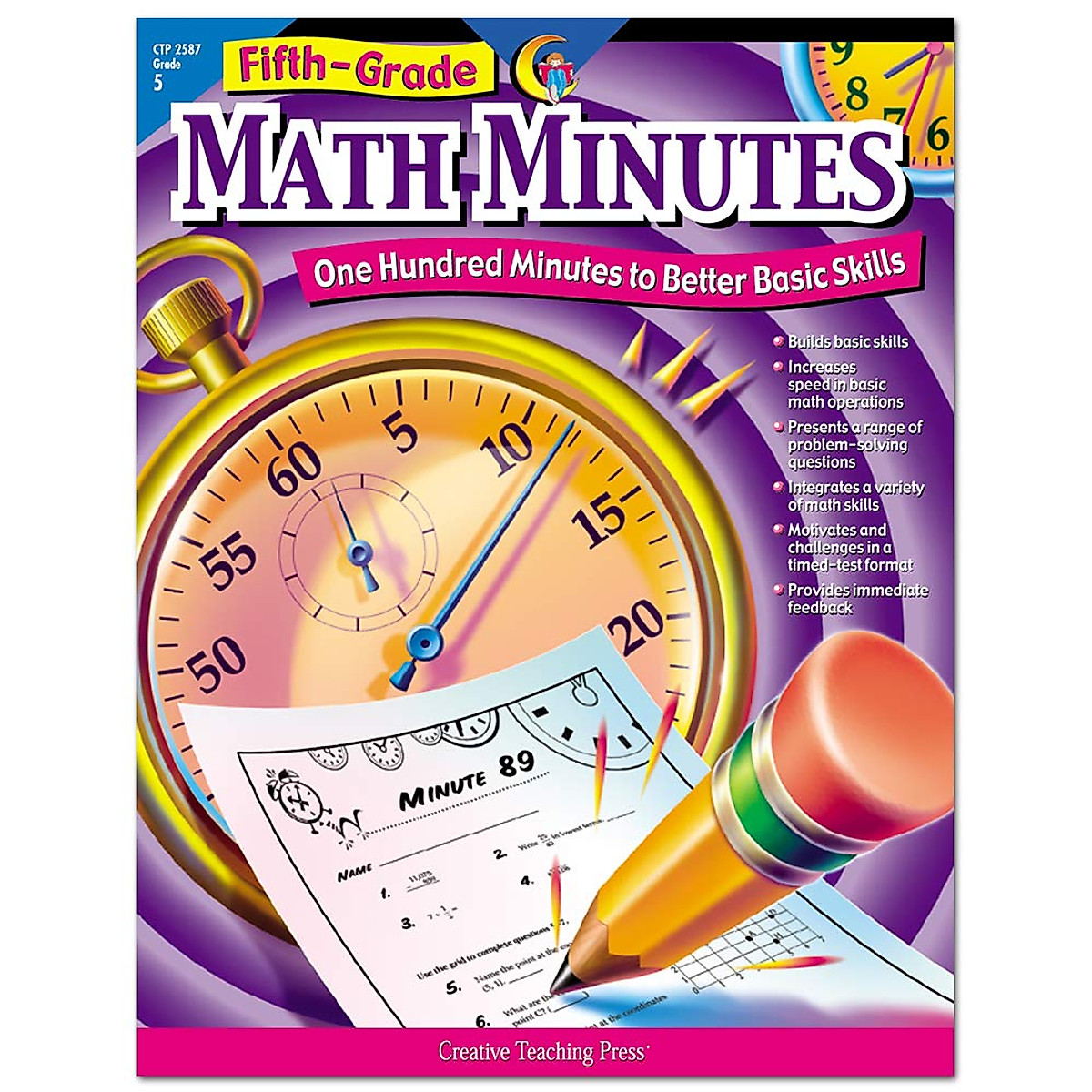 Creative Teaching Press Math Minutes Book, Grade 5